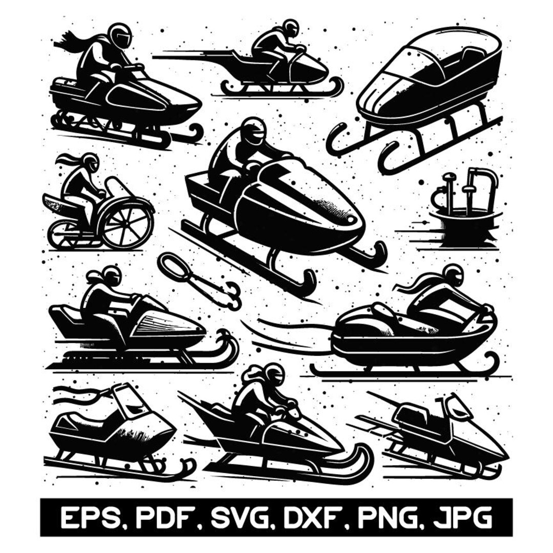 Snowmobile SVG, Winter Sports PNG, Snowmobile Rider Jpg, Sledding Eps ...