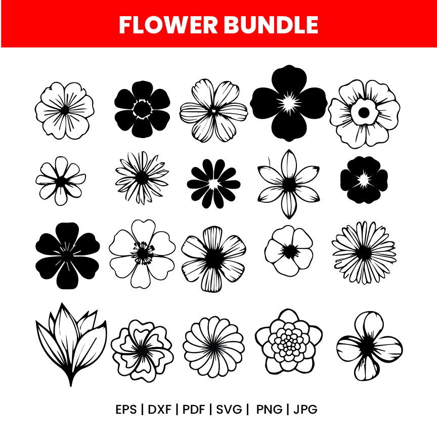 Flower SVG Bundle, Flowers Png, Spring Season Jpg, Flowers Designs for ...