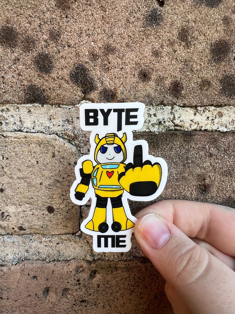Bumblebee ‘BYTE ME’ Transformers Sticker - Etsy