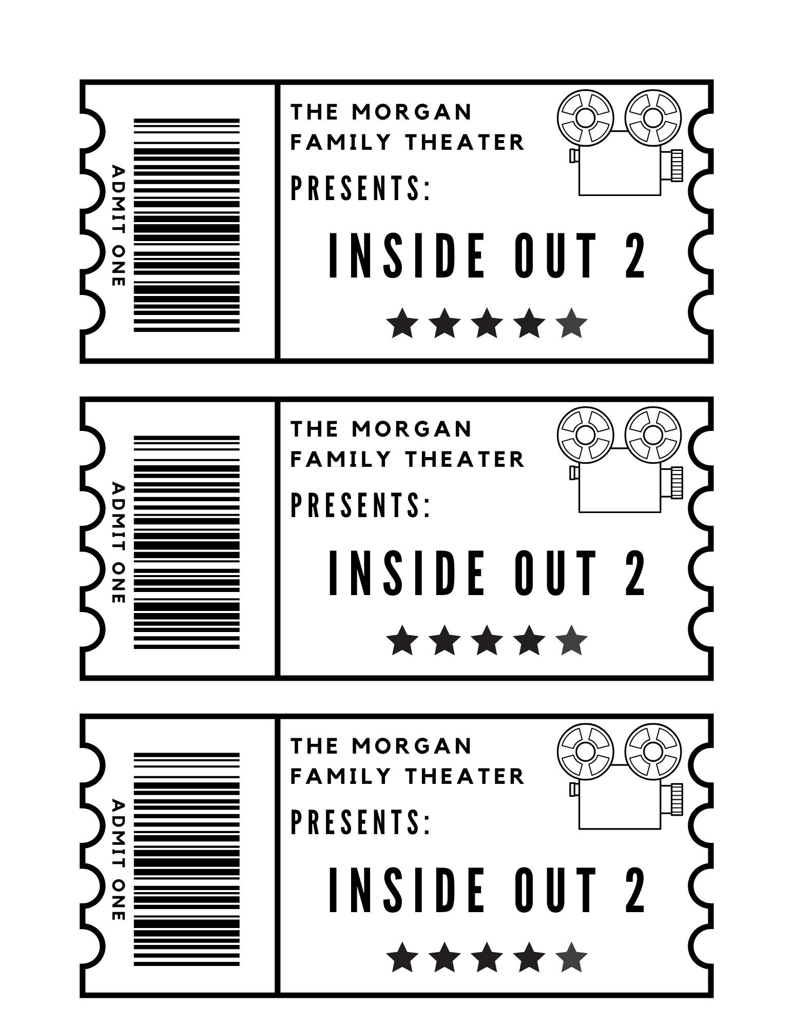 Family Movie Night Tickets - Printable, Customizable Template - Etsy