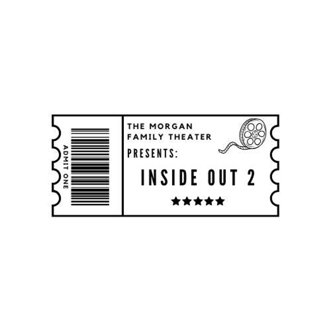 Family Movie Night Tickets Printable, Customizable Template - Etsy