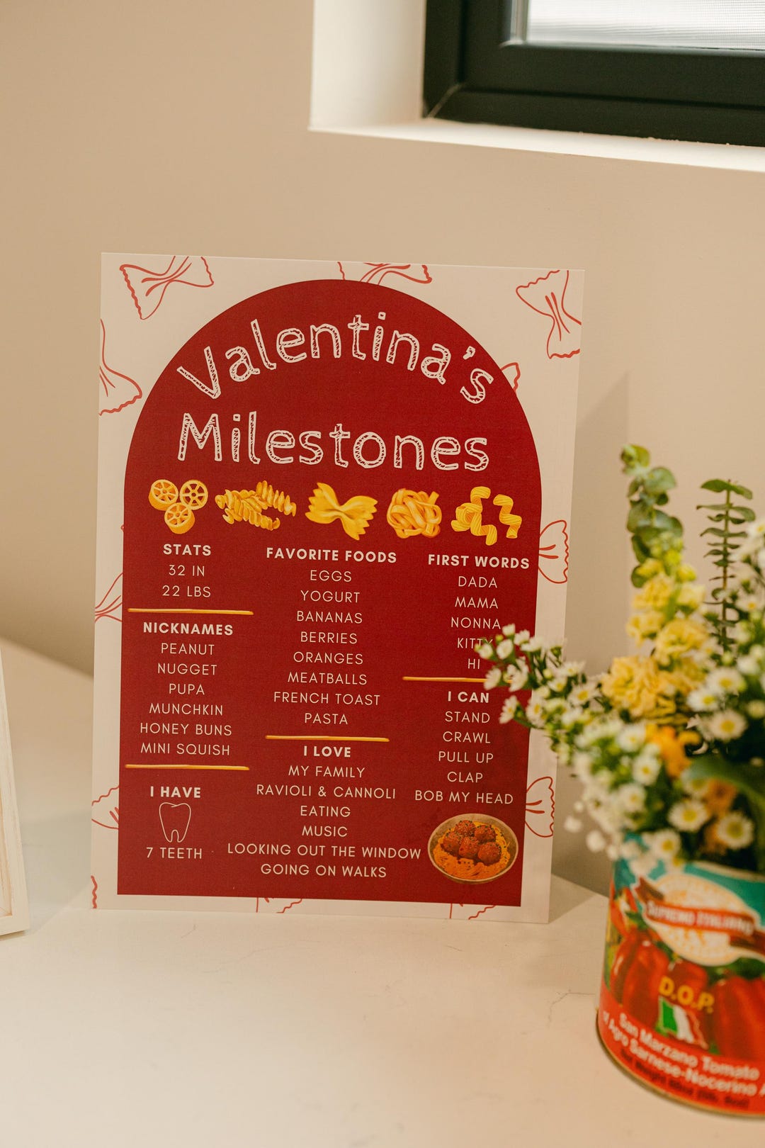 Editable Pasta Milestone Birthday Party Signage Minimal Pasta One 1st ...