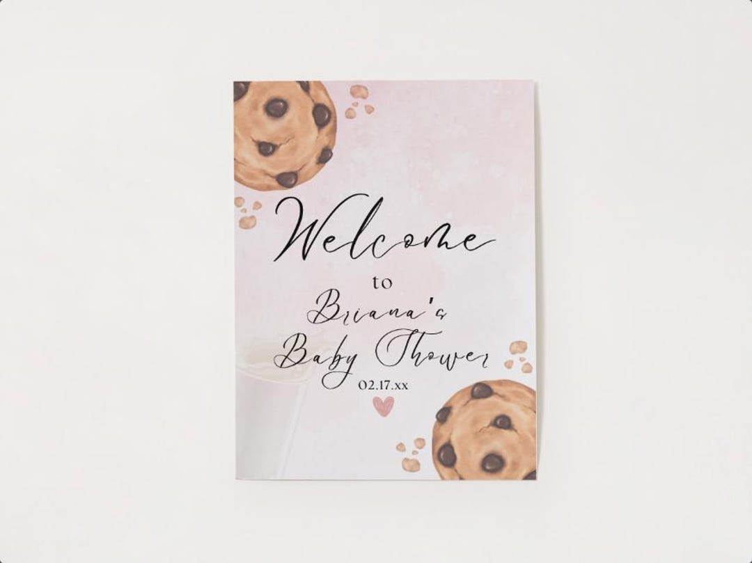 Chocolate Chip Cookie Baby Shower Welcome Sign (digital Download) - Etsy