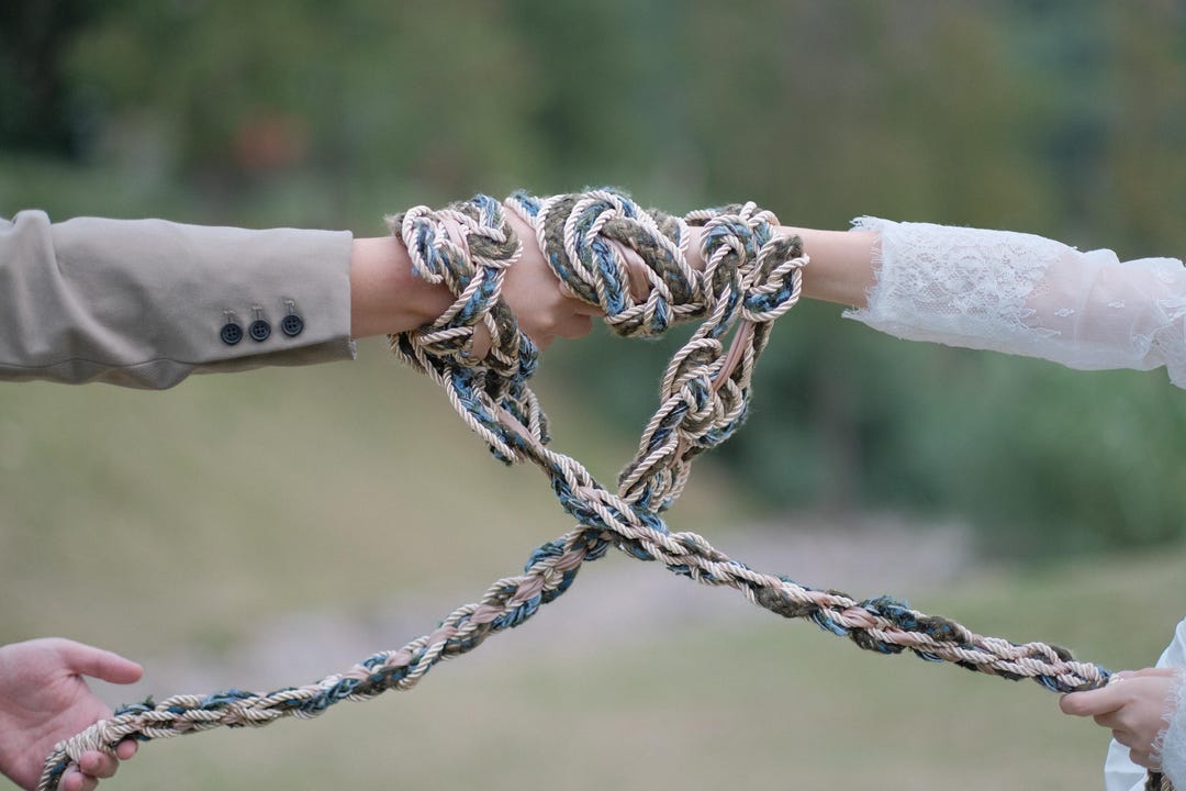 Braided Handfasting Cord for Wedding, Sage Green and Ivory Ceremony ...