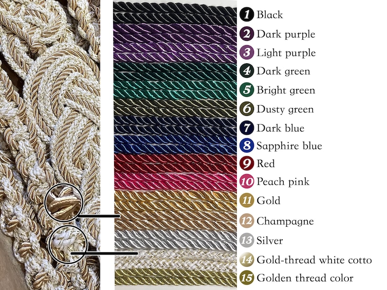 Custom Braided Infinity Knot Handfasting Cord: Champagne & Ivory ...