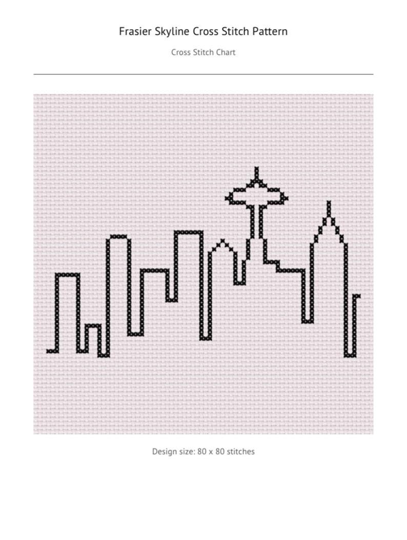 Frasier Seattle Skyline Cross Stitch Pattern - Etsy