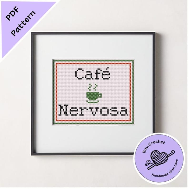Frasier Café Nervosa Cross Stitch Pattern - Etsy