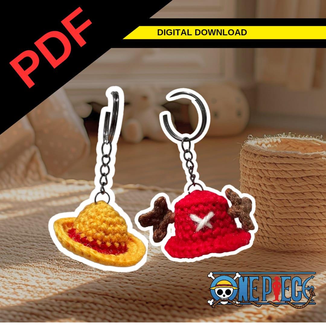 Pattern Luffy and Chopper HAT (one Piece) Crochet Keychain - Etsy
