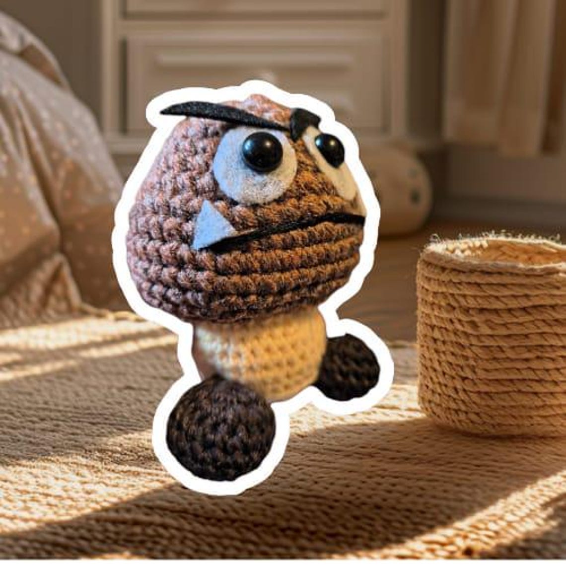 Goomba mariobrosamigurumi Keychain - Etsy