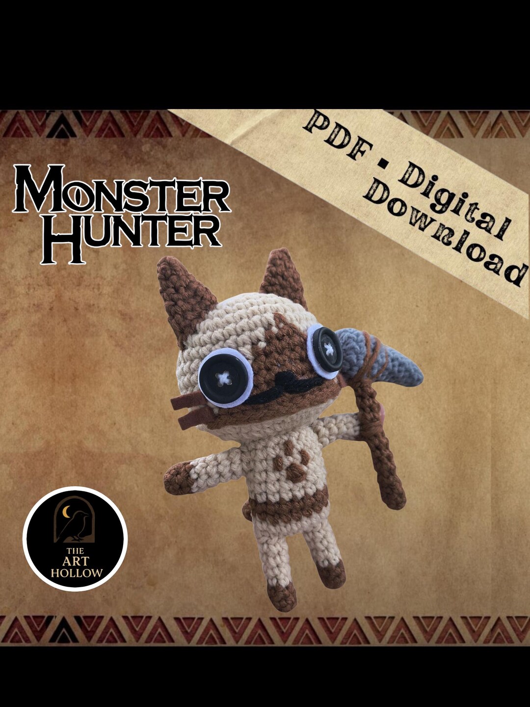 Felyne Amigurumi Crochet Pattern | Monster Hunter Inspired PDF Tutorial ...