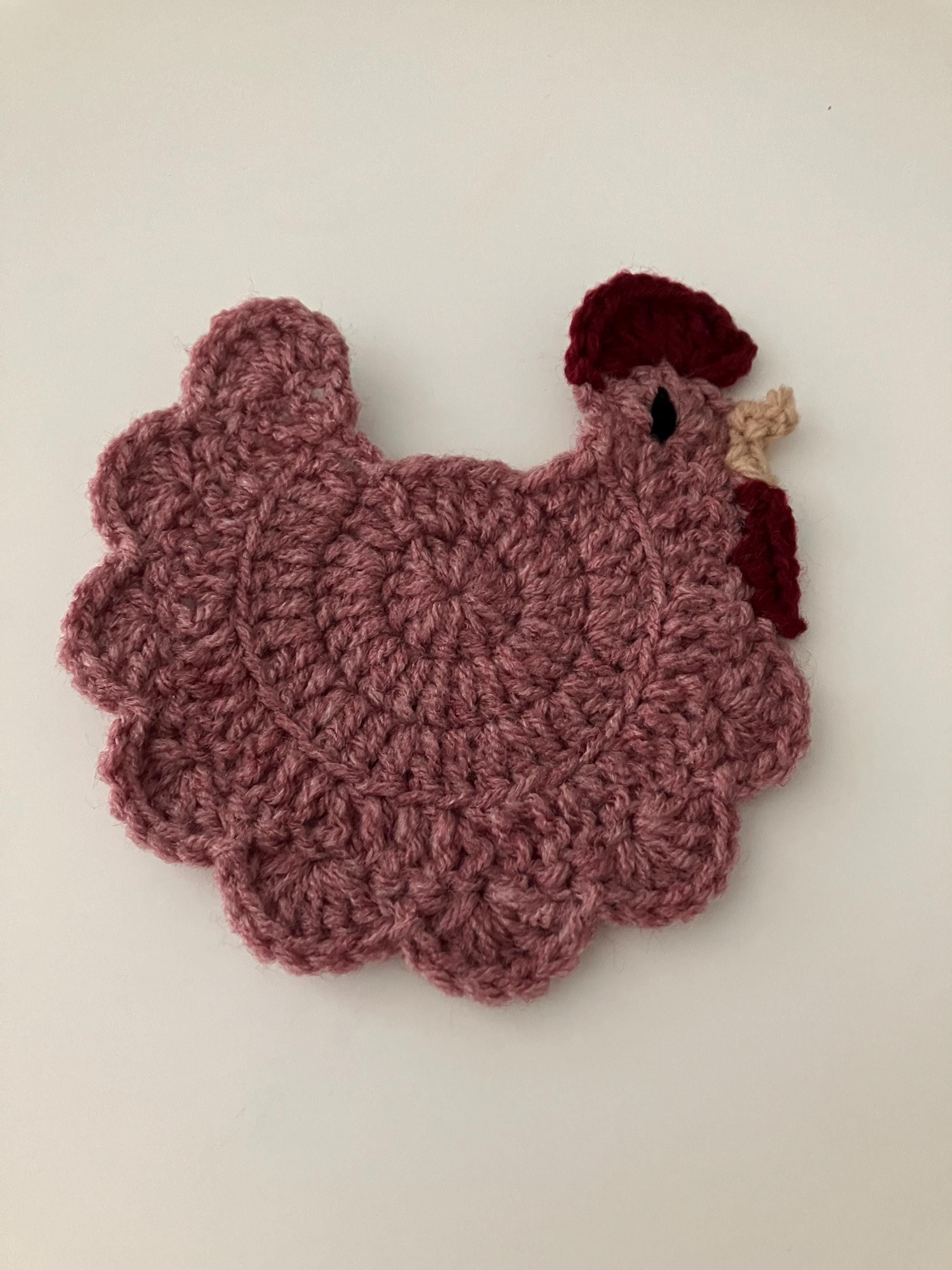 Custom Handmade Crocheted Chicken Coasters - Set of 5 Cottagecore ...