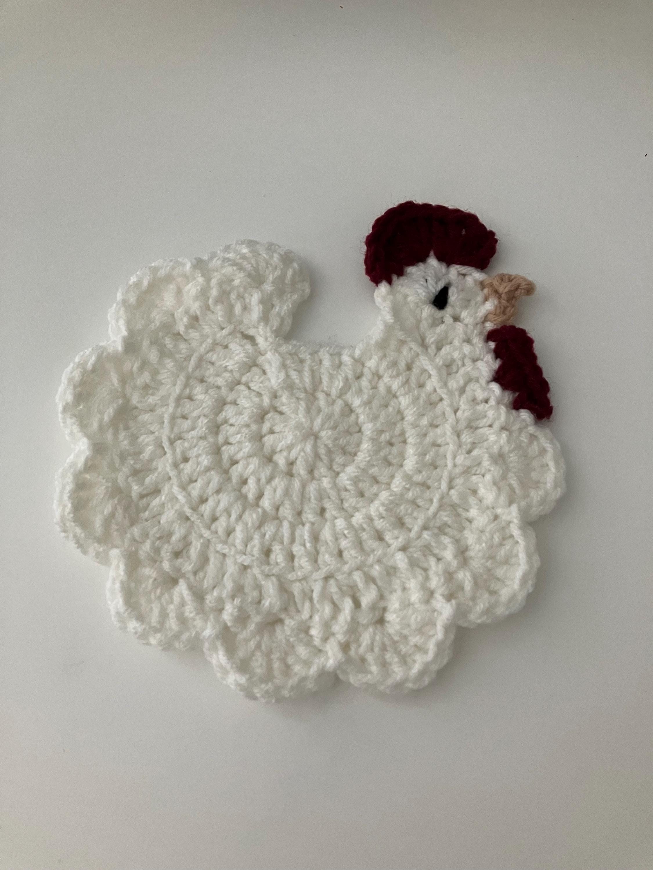 Custom Handmade Crocheted Chicken Coasters - Set of 5 Cottagecore ...