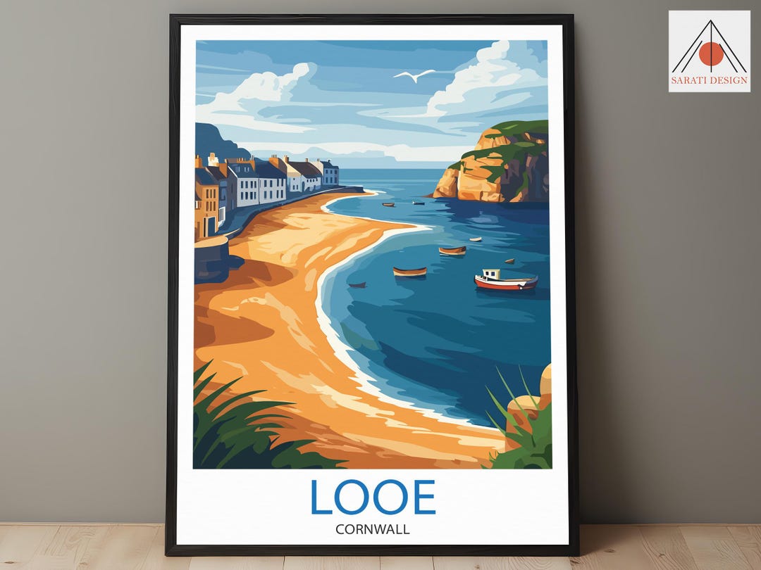 Looe Travel Print | Looe Poster | Looe Art | Looe, Cornwall Wall Print ...