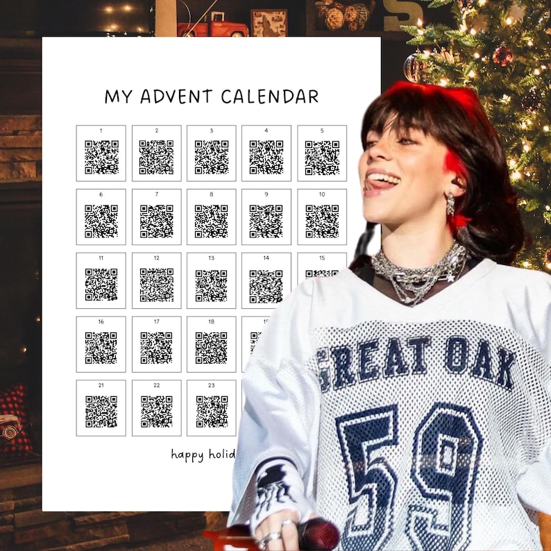 Billie Eilish Advent Calendar: Music QR Codes - Etsy