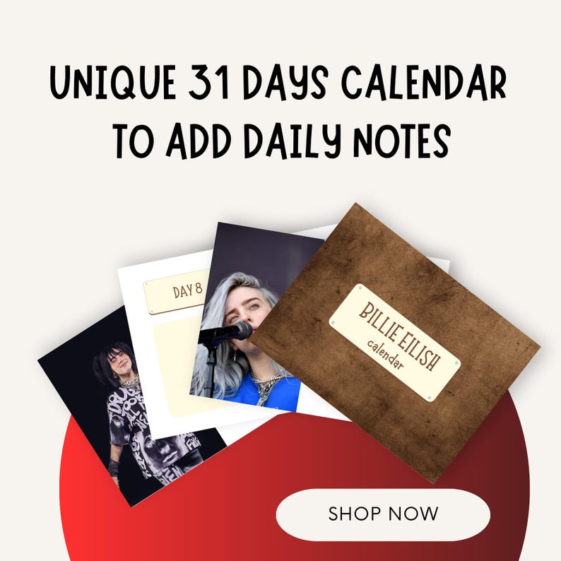 Ultimate Billie Eilish Month Calendar - Etsy