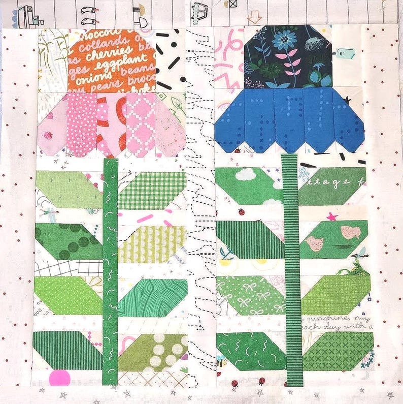 Amanda's Coneflower Quilt Block Pattern - Etsy