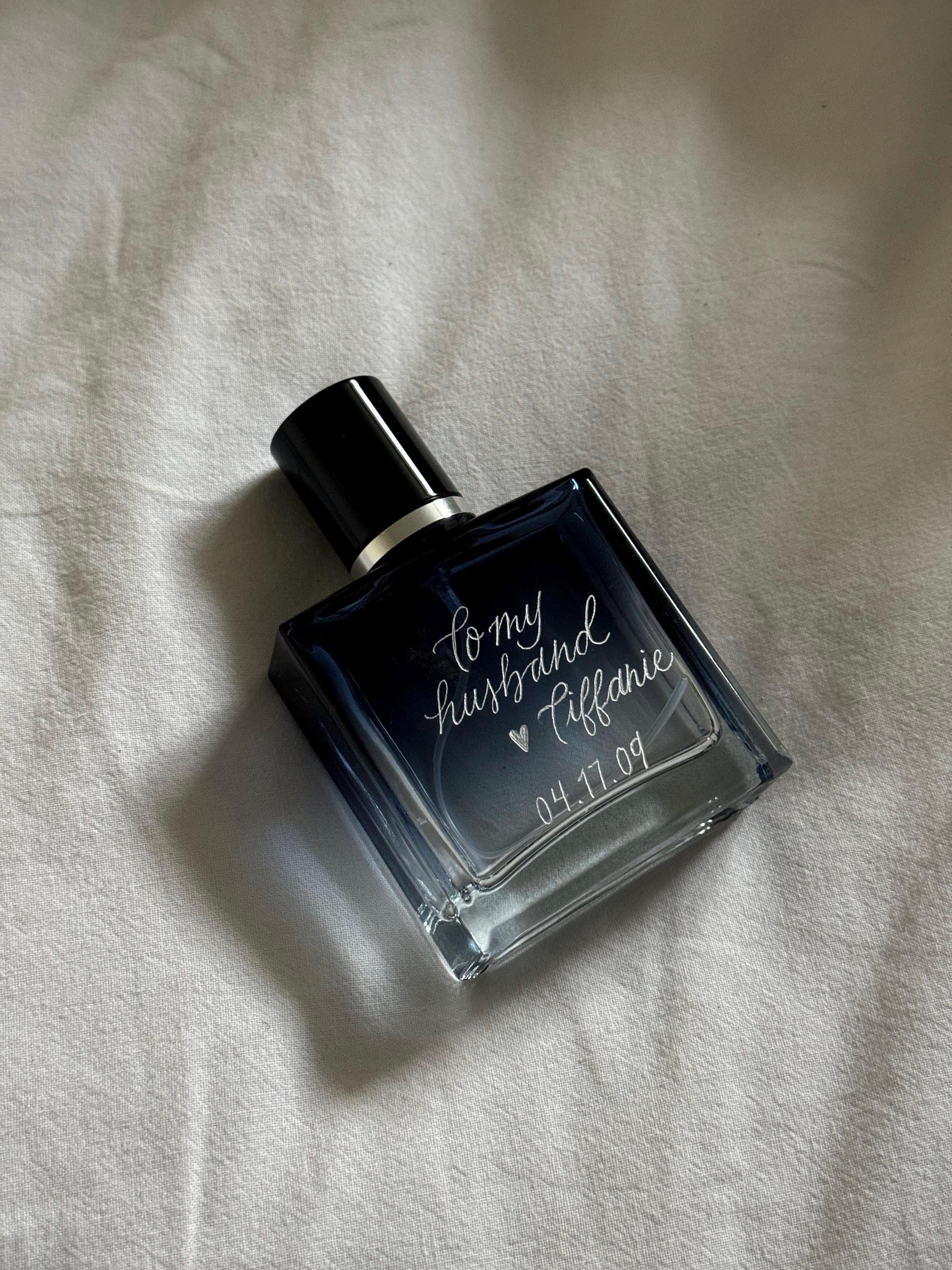 Custom Engraved Cologne Bottle: Refillable Dark Blue Gift (empty) - Etsy