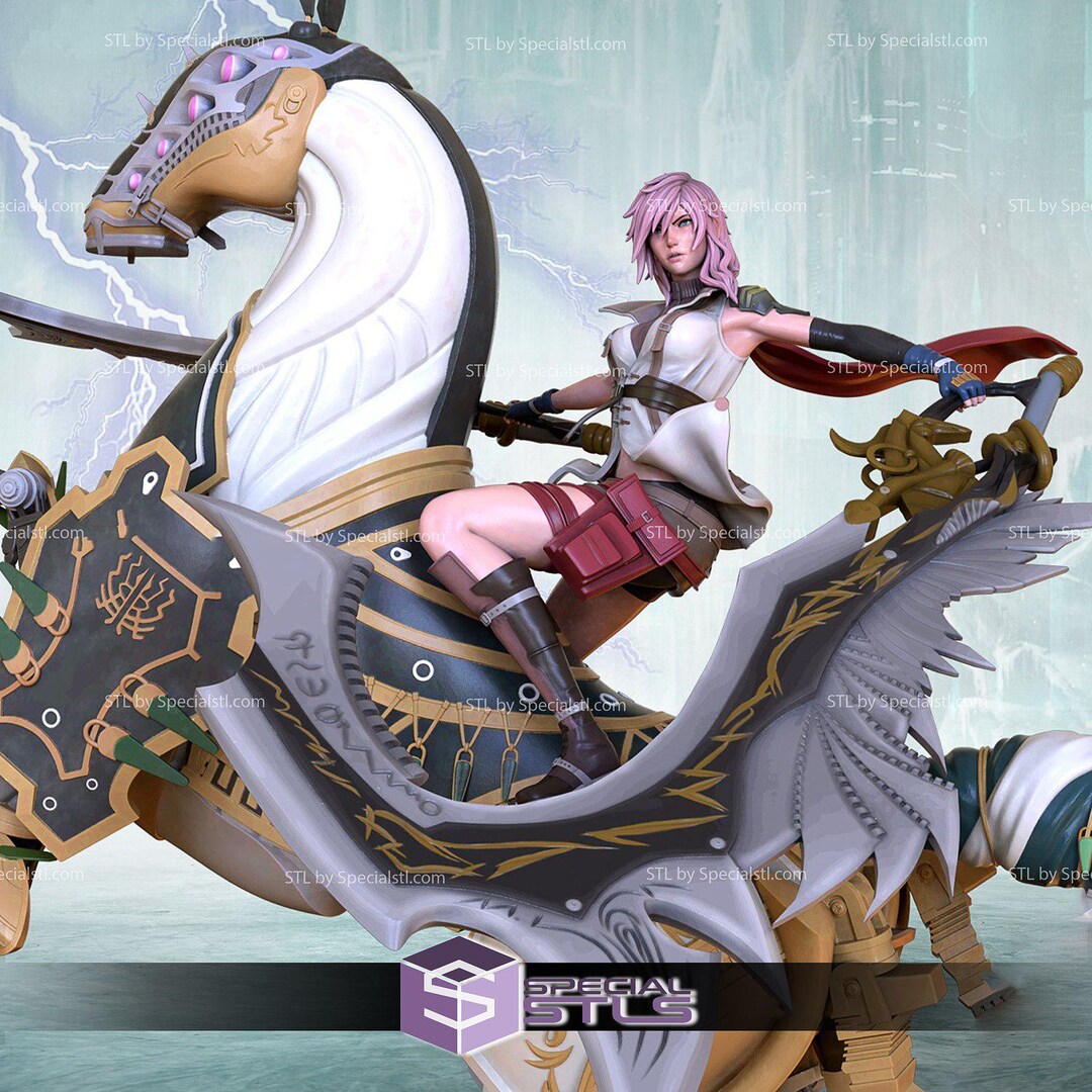 Lightning and Odin Final Fantasy Xiii Ffxiii Diorama Figure Resin ...