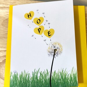 Custom Hope Card Support Encouragement Dandelion, a Symbol of Hope ...