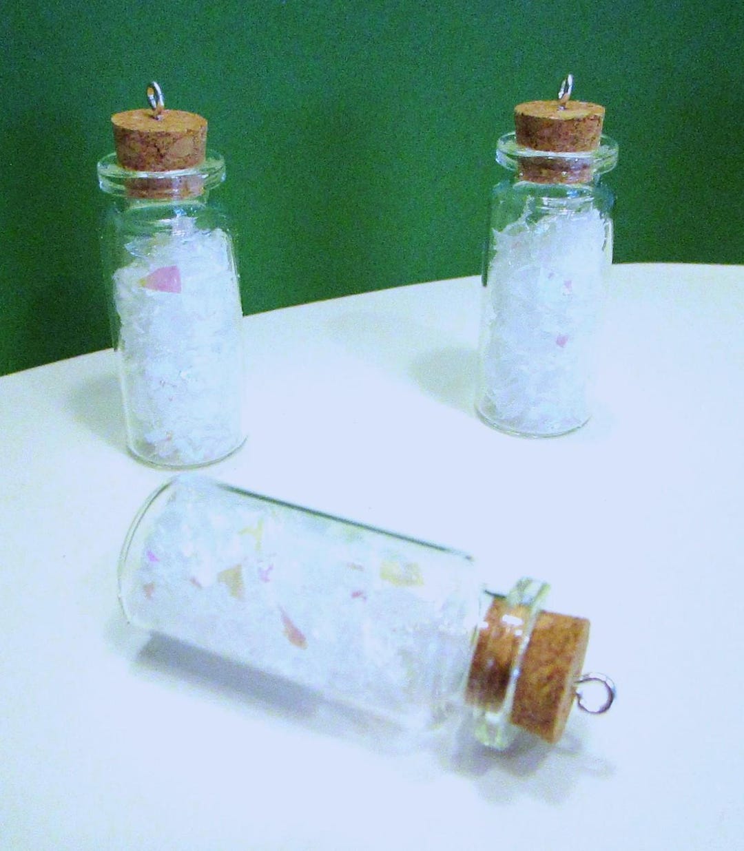 1 Snowflakes in Glass Bottle Ornaments, Bottles Snow, Glass Bottle Snow Miniature Tag/ornament ...