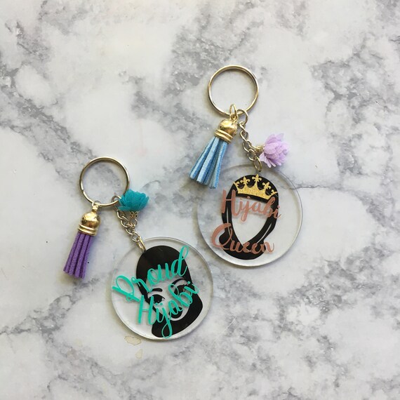 Custom Acrylic Keychain Hijabi keychain | Etsy