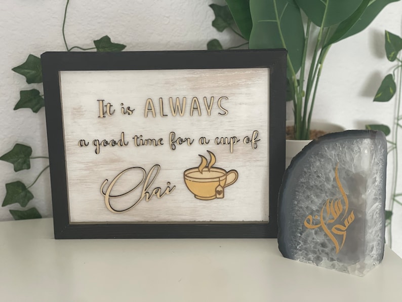 Chai Time Sign Tea Time Sign Custom Sign - Etsy