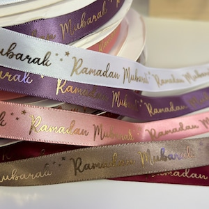 Ramadan Mubarak Satin Ribbon, Gift Packaging Ribbon, Ramadan Ribbon - Etsy