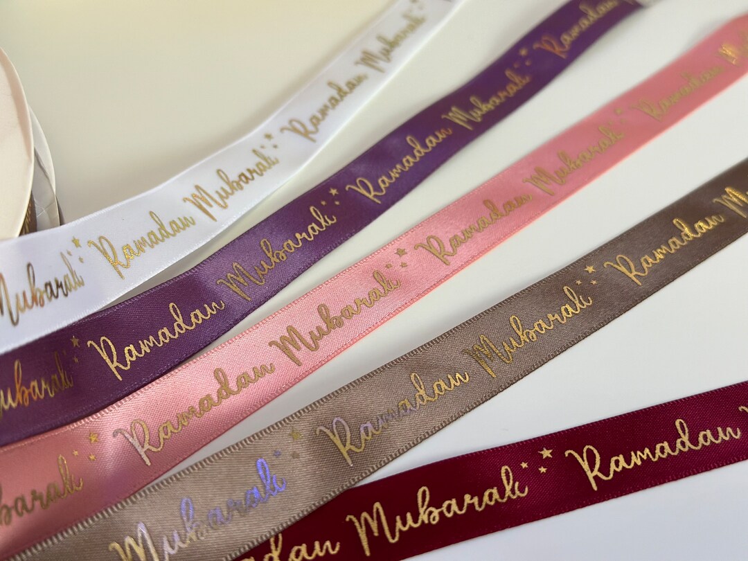 Ramadan Mubarak Satin Ribbon, Gift Packaging Ribbon, Ramadan Ribbon - Etsy