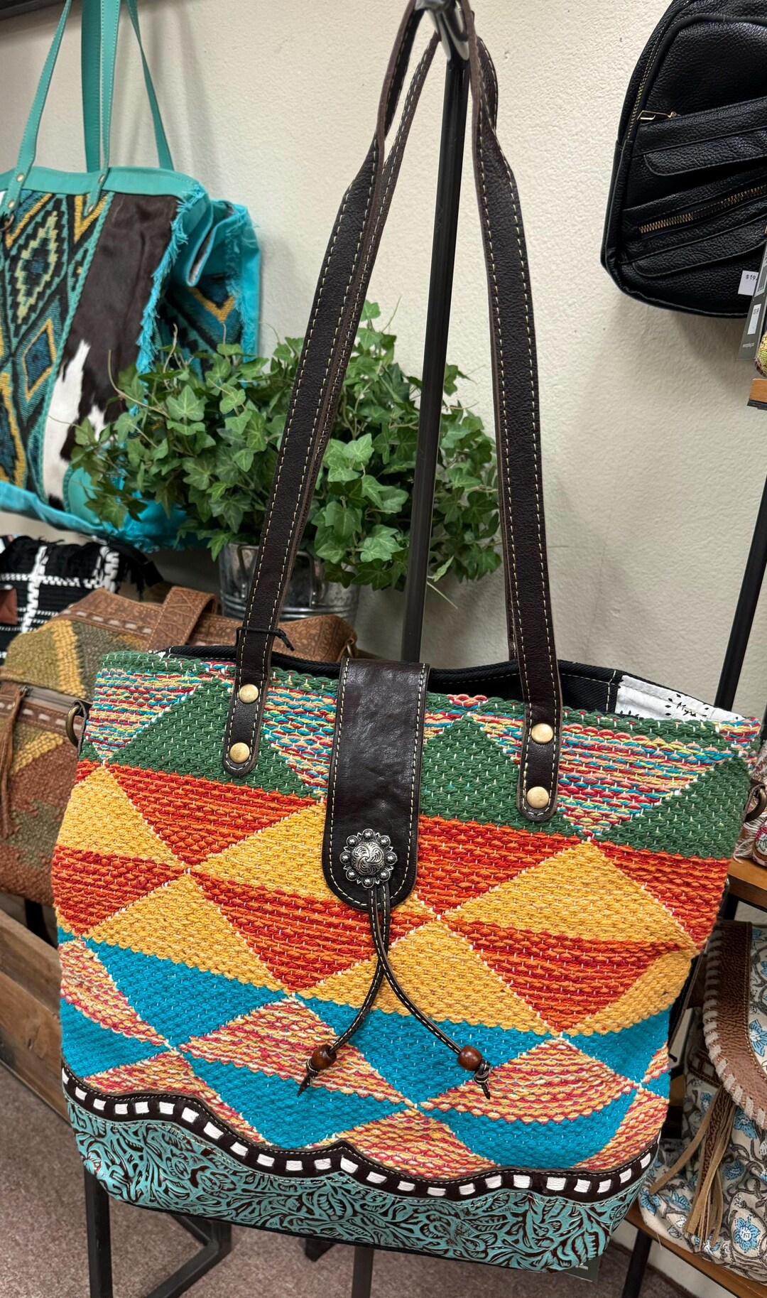 Myra Bags Multi Chrome Concealed Canvas Tote Bag With Tags - Etsy