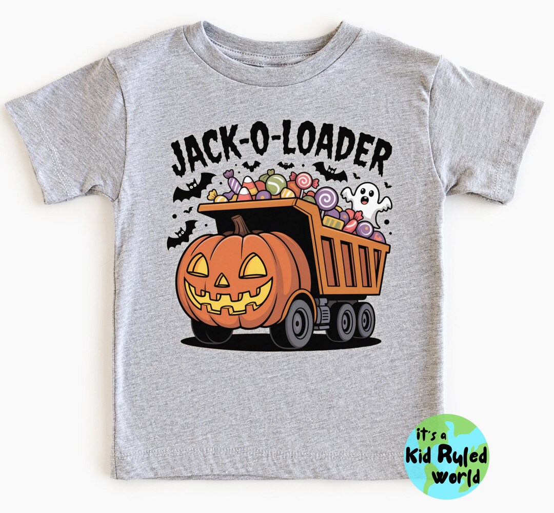 Construction Halloween Shirt, Jack-o-loader Kids T-shirt, Excavator ...