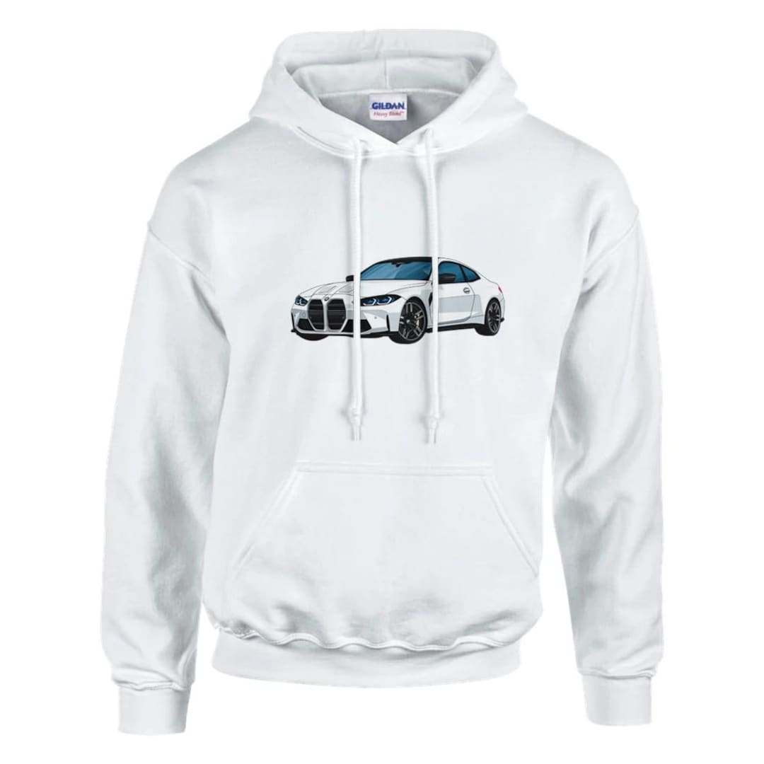 BMW M4 Hoodie, Car Hoodie, BMW Hoodie, Car Guy Hoodie, White BMW M4 ...