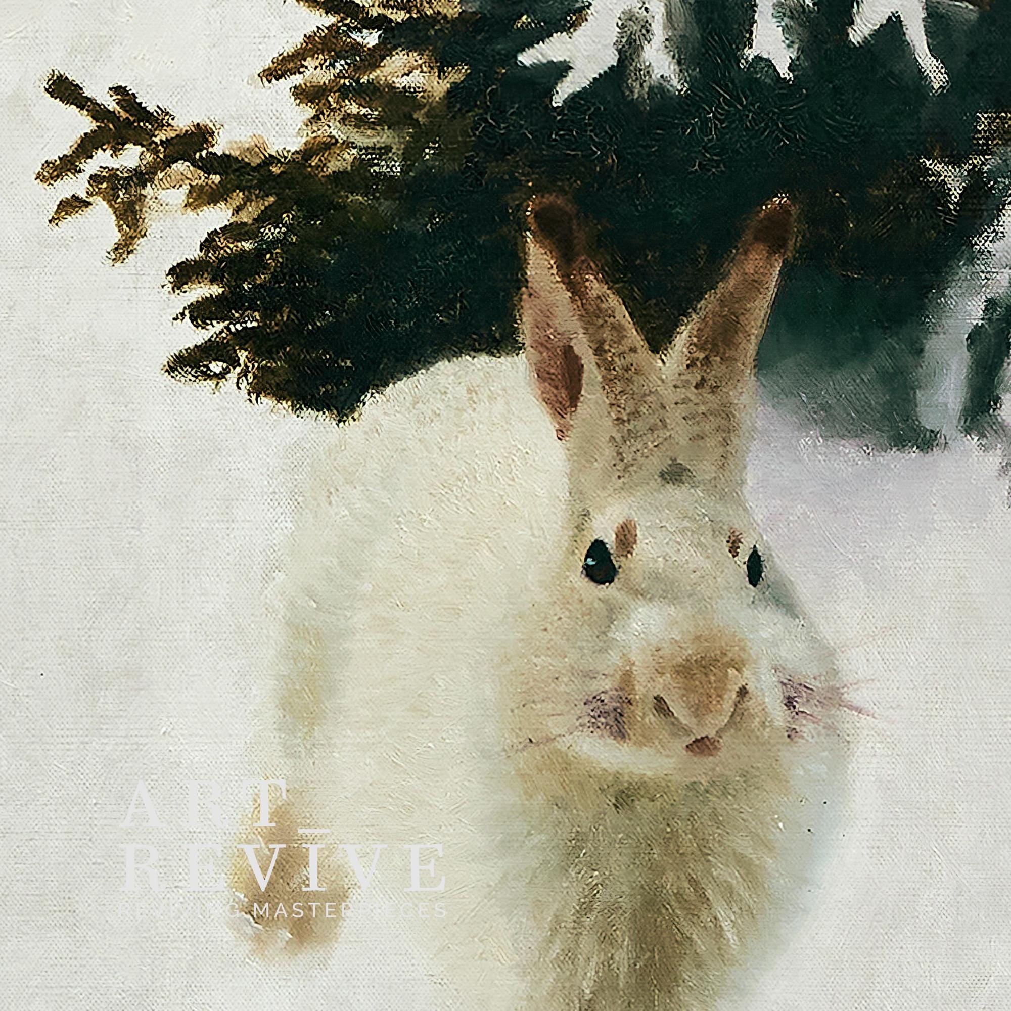Snow Hare Painting | PRINTABLE | Winter Landscape | Wildlife Scene ...