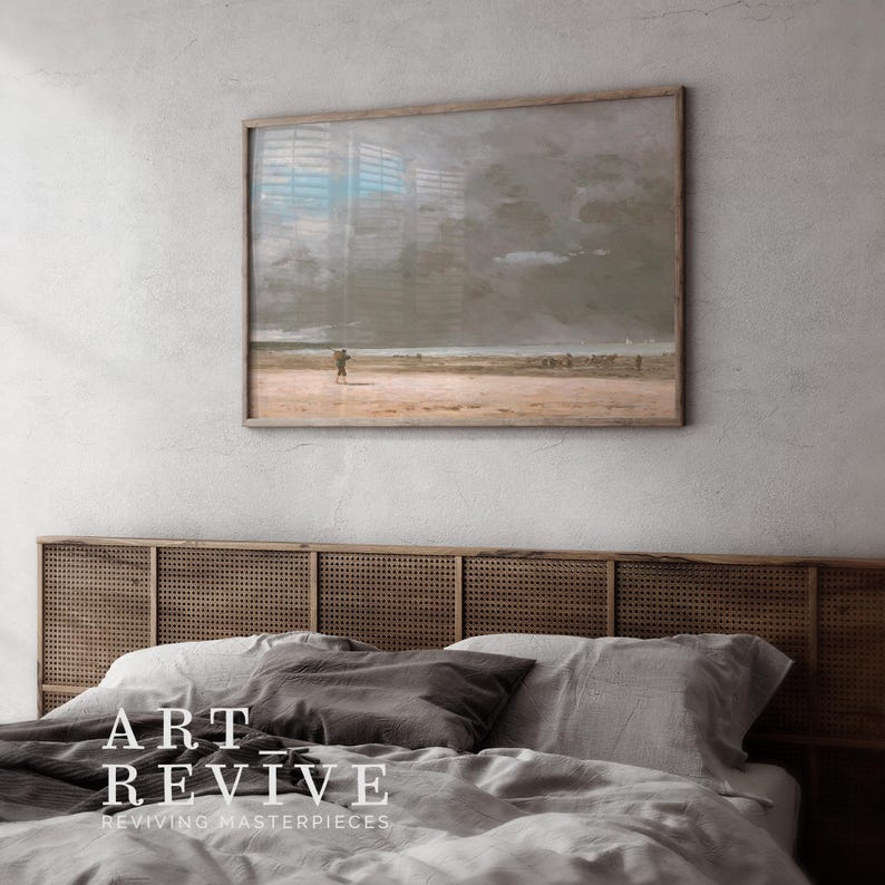 Sandy Beach Scene | PRINTABLE | Seaside Painting | Coastal Landscape ...