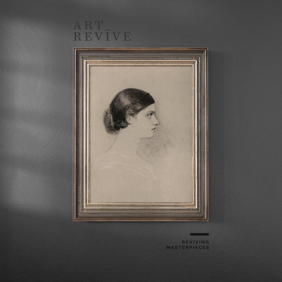 Portrait Drawing Vintage PRINTABLE Wall Art Classic Sketch Print ...