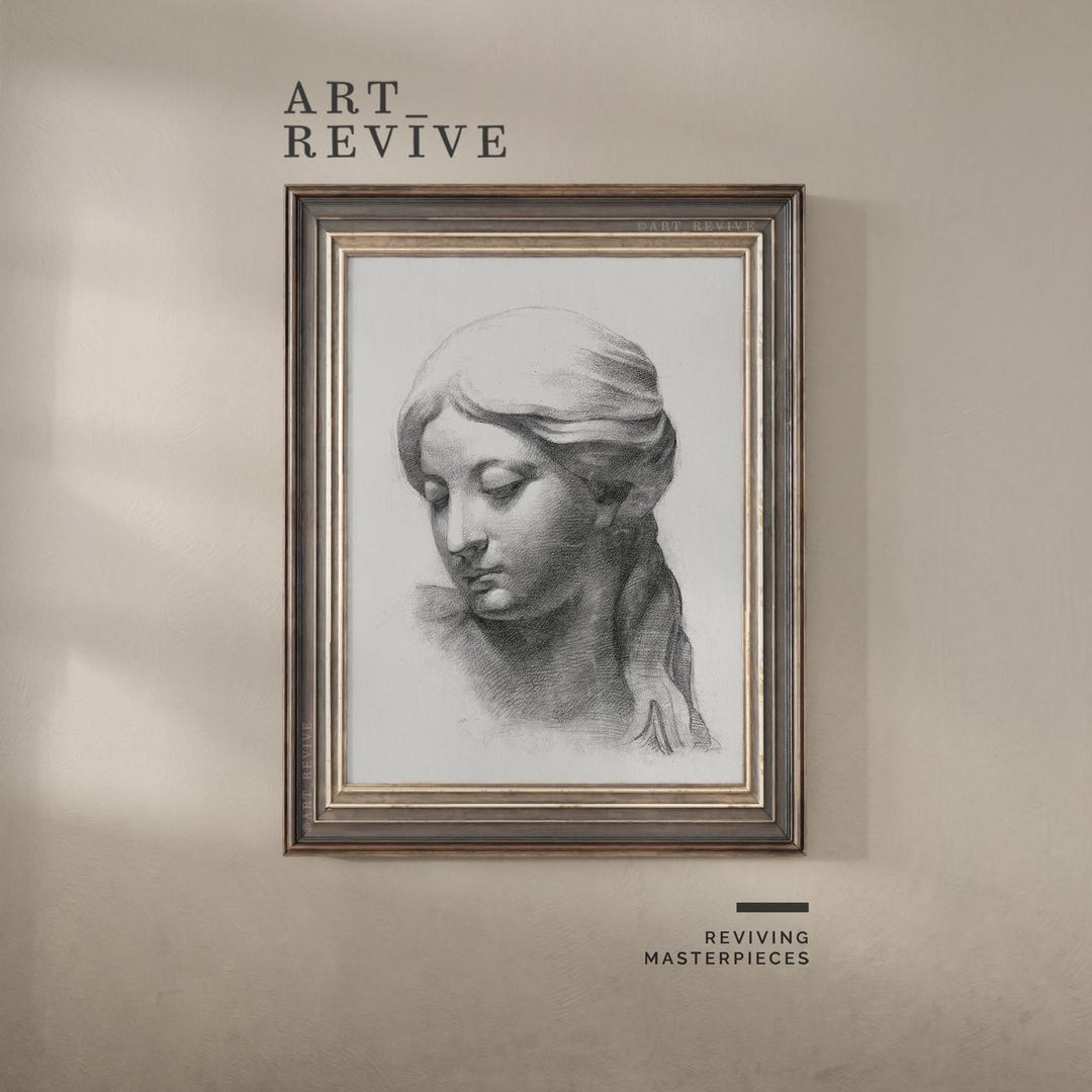 Antique Woman Portrait Study | PRINTABLE | Vintage Sketch Art | Drawing ...