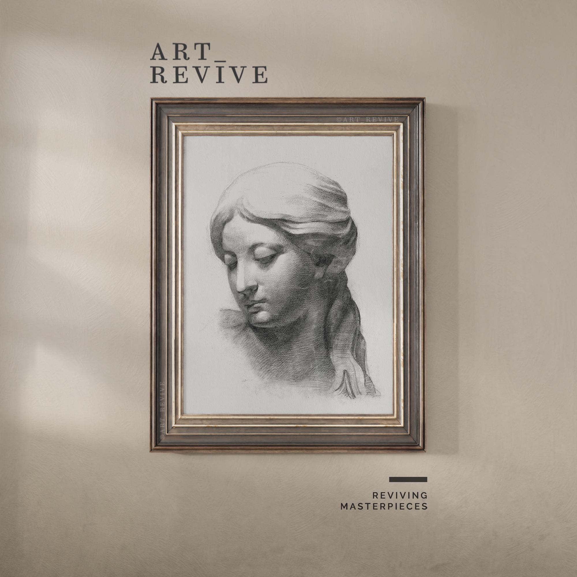 Antique Woman Portrait Study | PRINTABLE | Vintage Sketch Art | Drawing ...