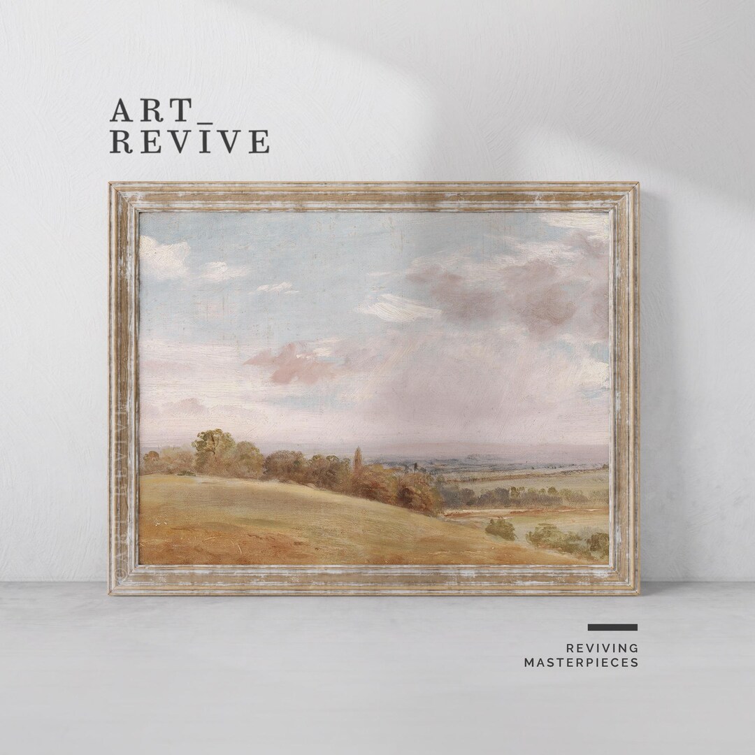 Meadow Landscape Painting | PRINTABLE | English Countryside | Farmhouse ...