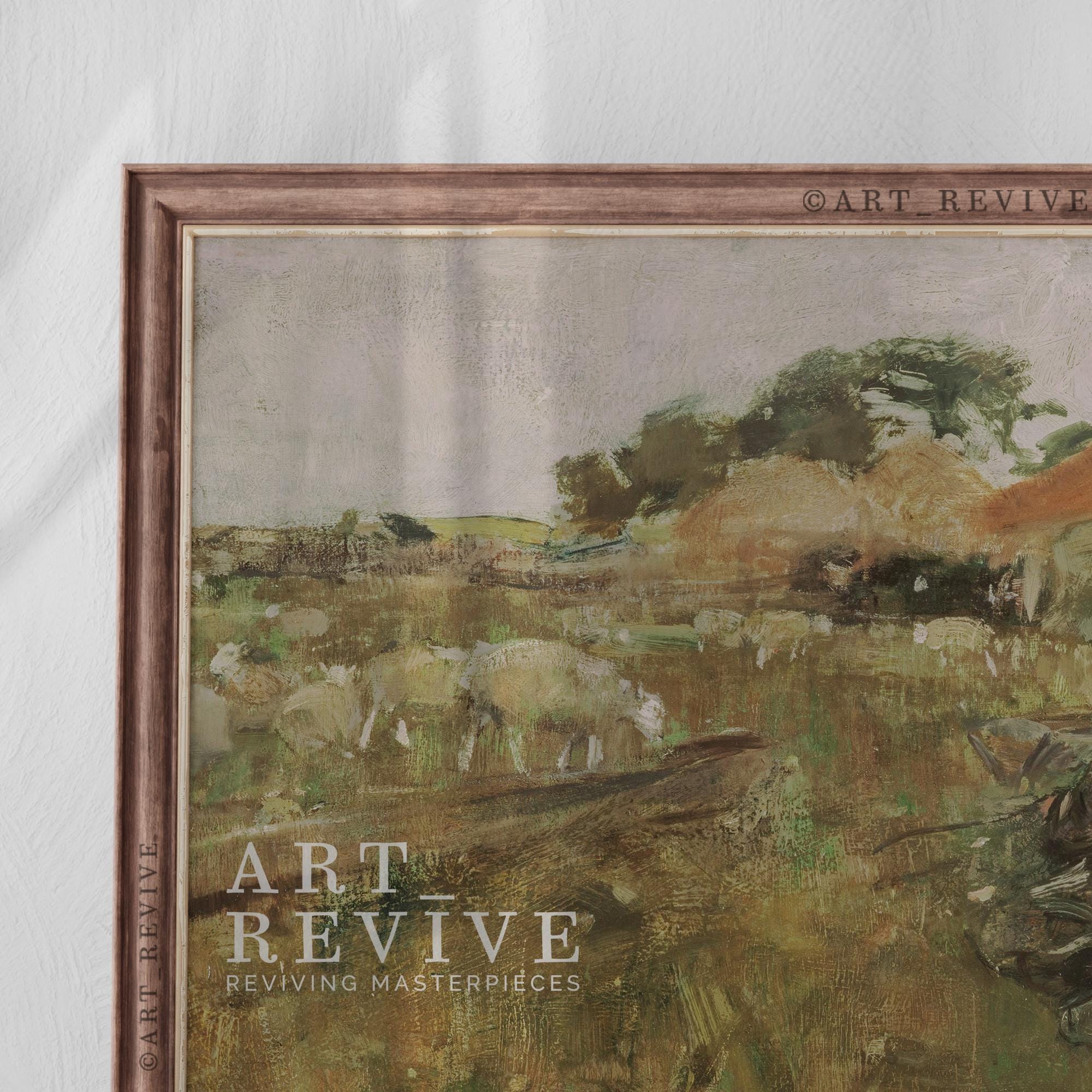 Vintage Rural Scene | PRINTABLE | Classic Sheep Artwork | Country ...
