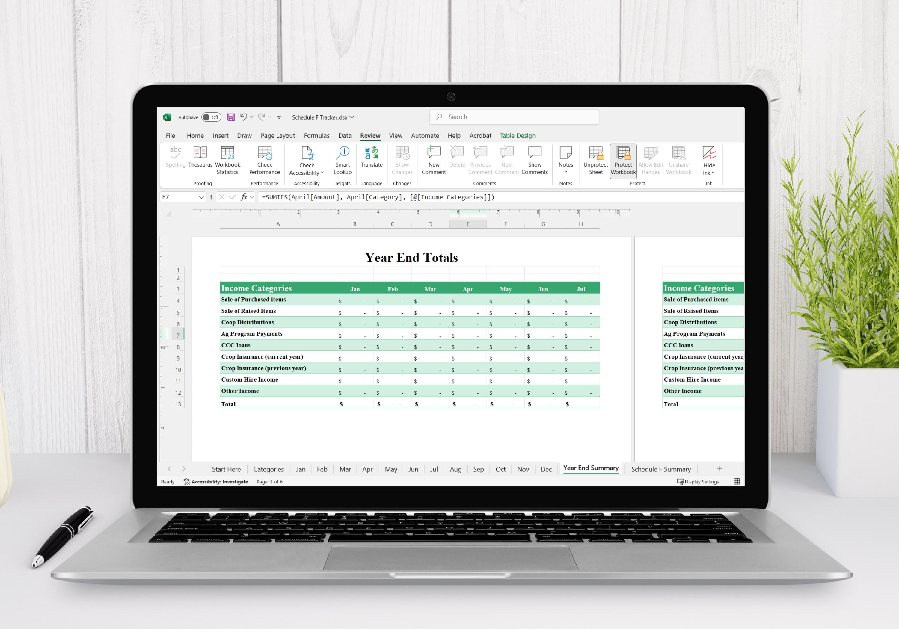 Schedule F Tracker, Farm Taxes Expense Tracker, Excel Spreadsheet ...