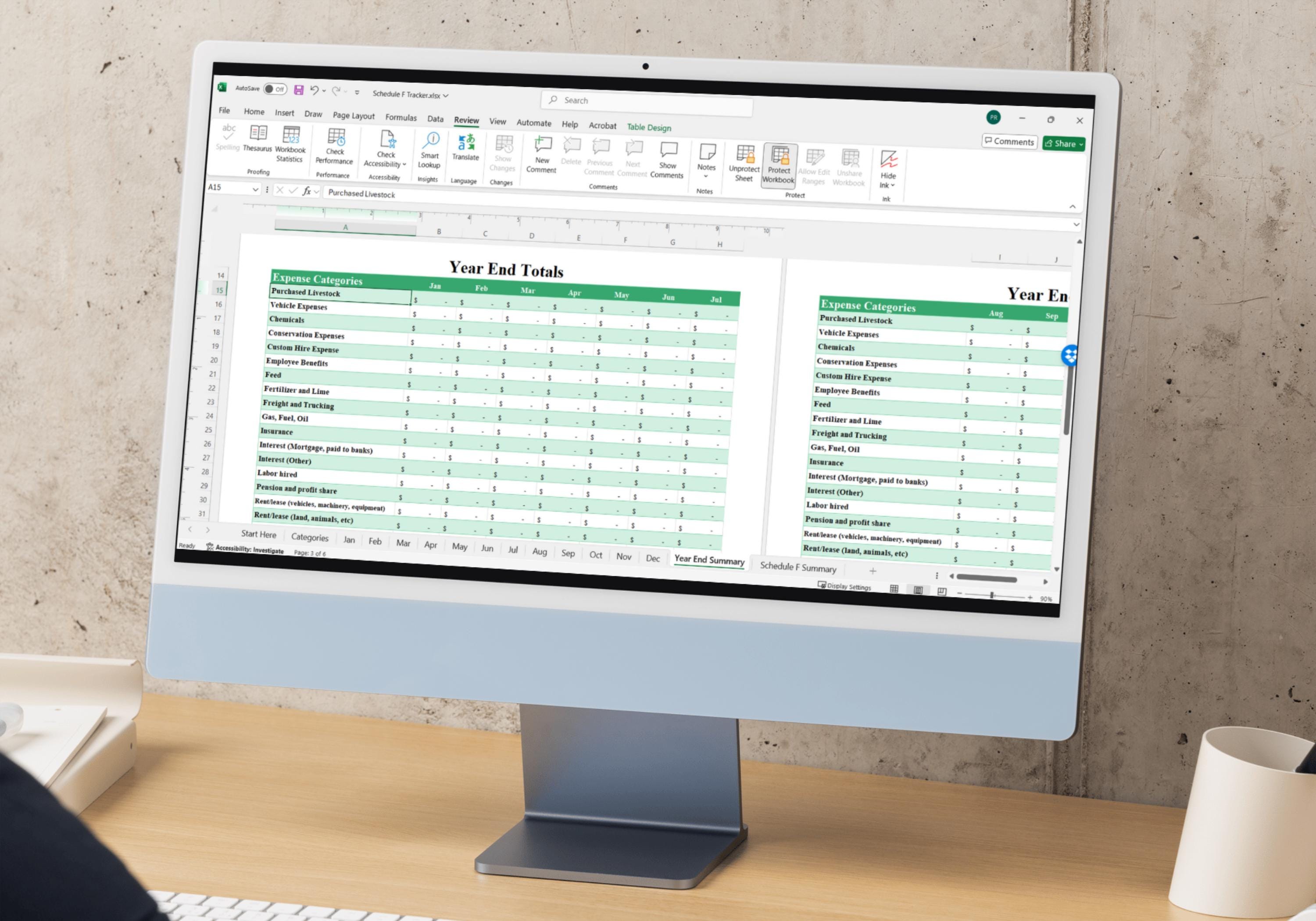 Schedule F Tracker, Farm Taxes Expense Tracker, Excel Spreadsheet ...