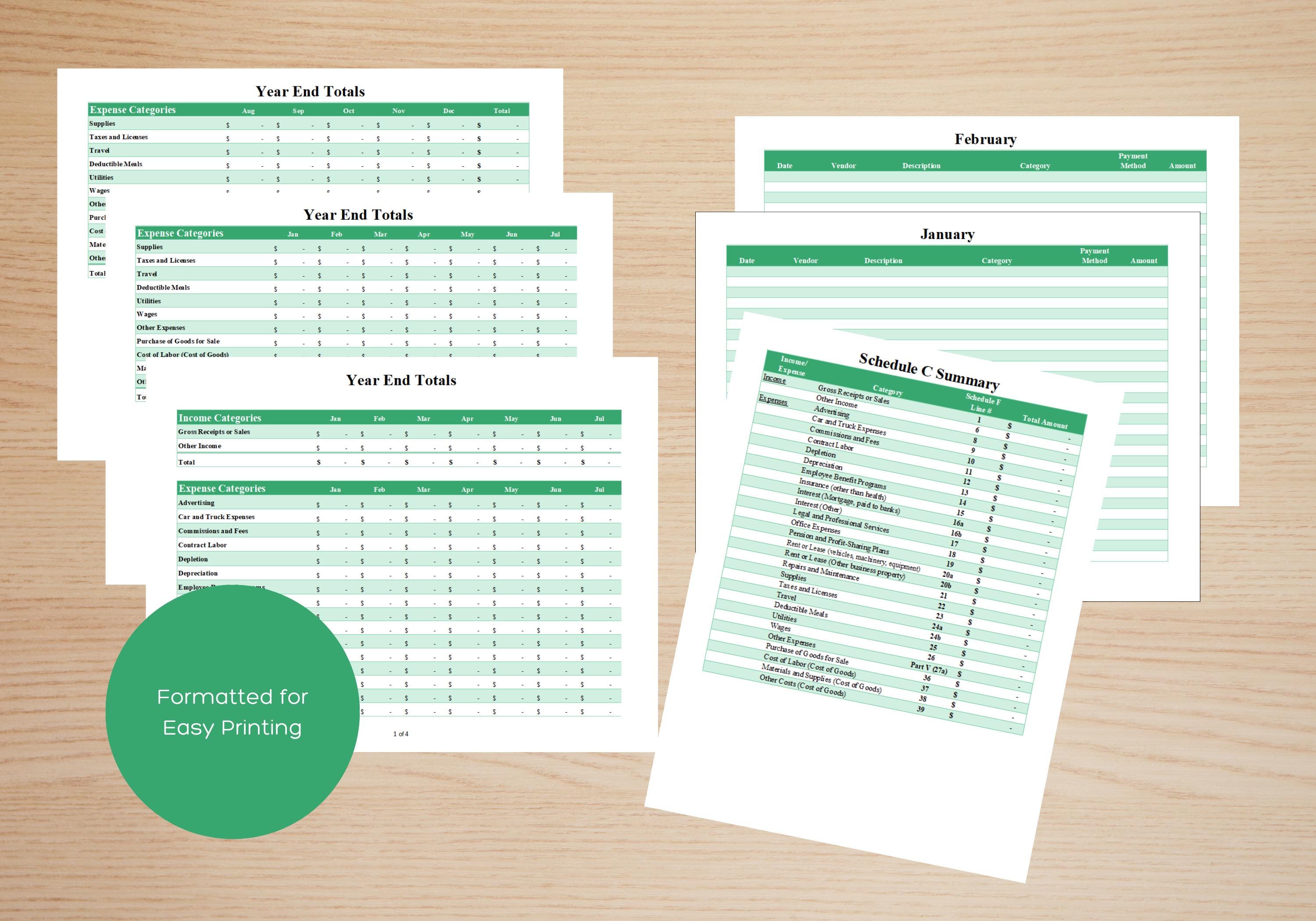 Schedule C Tracker, Small Business Tax Expense Tracker, Excel ...
