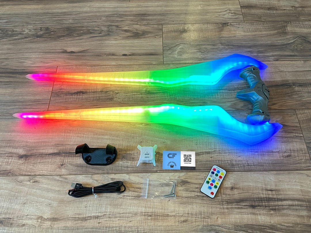 Halo Energy Sword 3D Printed Prop W RGB Colored Leds - Etsy