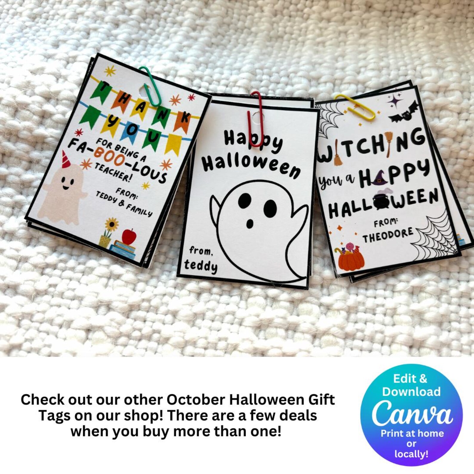 Printable Halloween Teacher Gift Tag, Teacher Gift Tag, Teacher ...