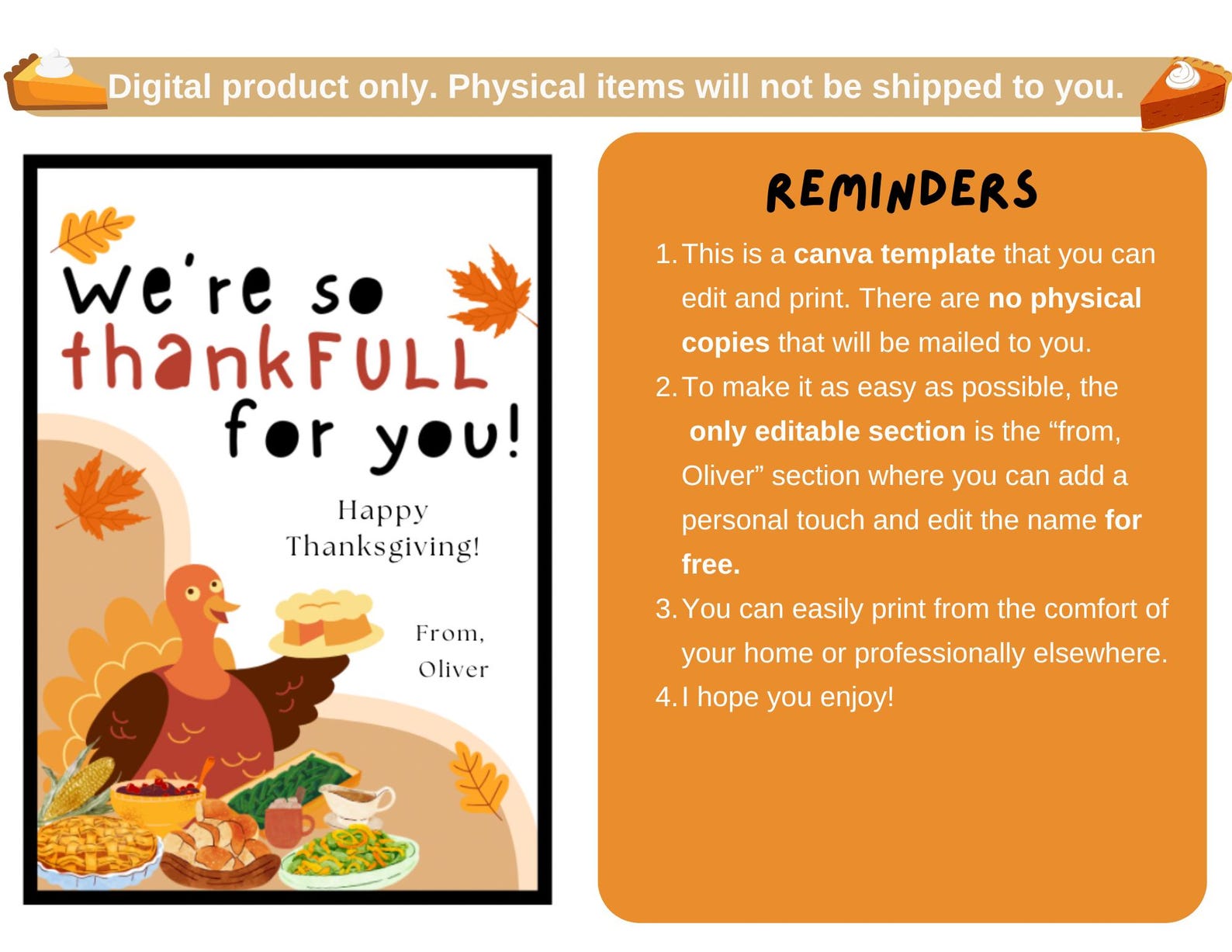Thanksgiving Gift Tags, Printable Gift Tags, Editable Gift Tags, Fall ...