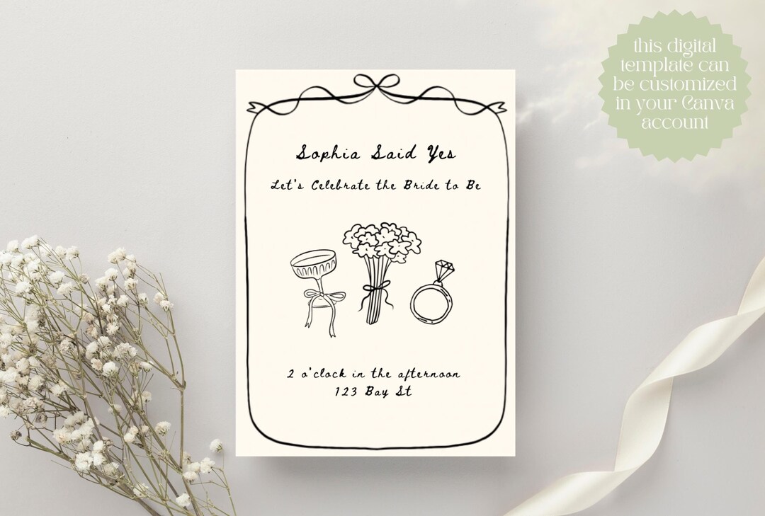 Simple Bride to Be Invite, Minimalistic Bridal Shower Invitation ...