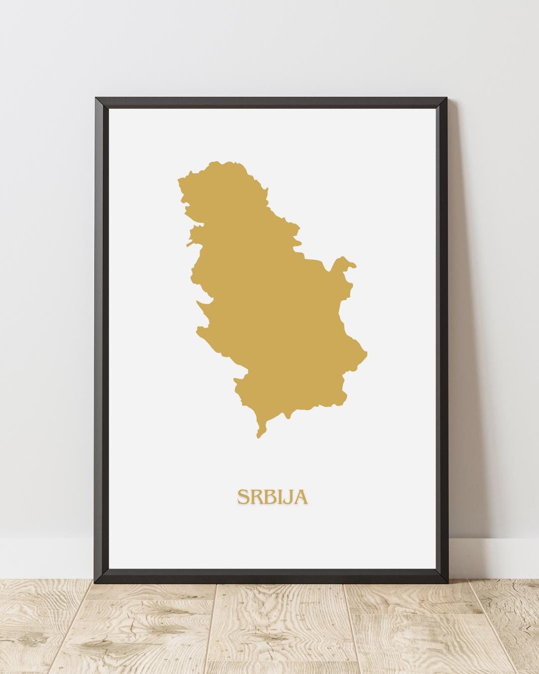 Serbia Poster – Country Outline Map – Srbija Wall Art – Balkan Decor ...