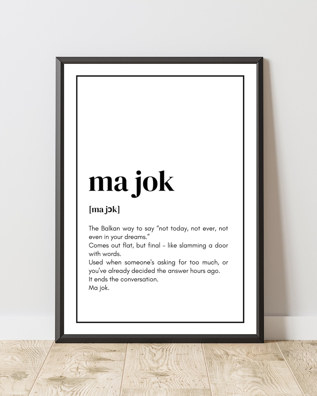 Poster „ma Jok“ – Balkan Quote Wall Art | Yugoslavia Decor | Gift ...