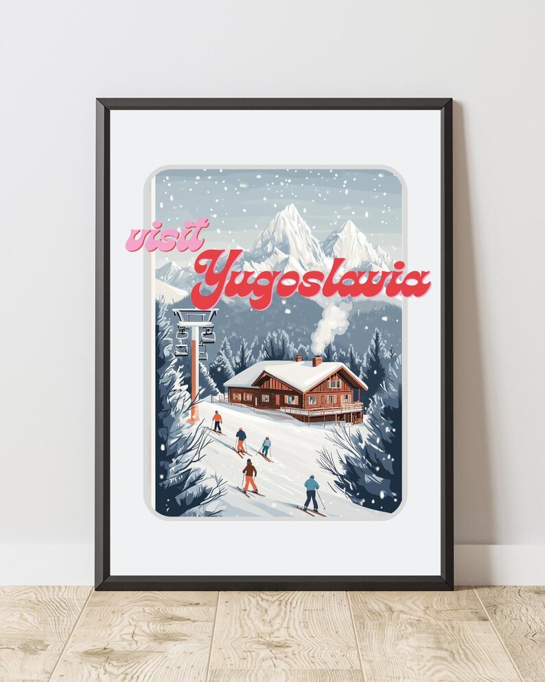 Visit Yugoslavia Map Poster | Minimalist Balkan Wall Art | Bosnia ...
