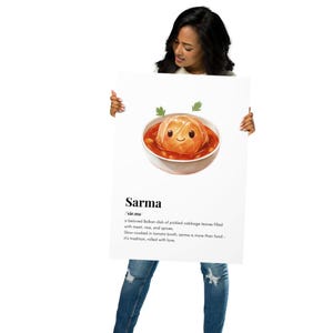 Sarma Definition| Funny Balkan Food Poster | Minimalist Kitchen Wall ...