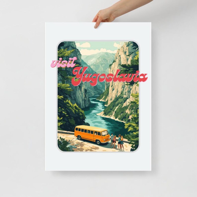 Visit Yugoslavia Map Poster | Minimalist Balkan Wall Art | Bosnia ...